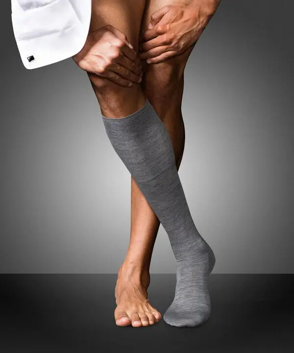 Falke Finest Merino & Silk Dress Socks - Grey