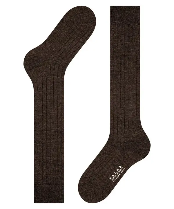 Falke Knee-high Ribbed Merino Wool Socks - Brown