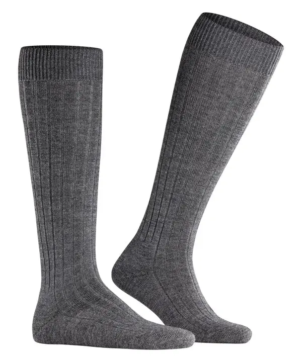Falke Ribbed Knee High Socks - Grey