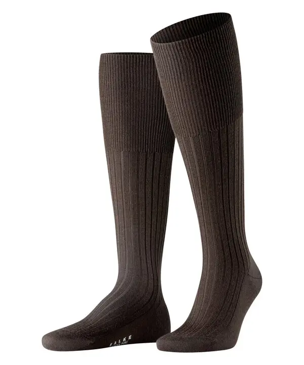 Falke Bristol Pure Merino Wool Ribbed Knee-high Socks - Brown