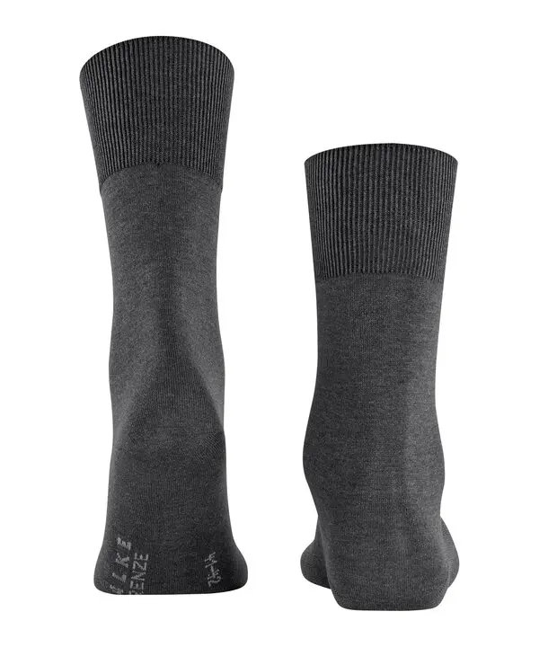 Falke Firenze Mercerised Cotton Ribbed Dress Socks - Grey