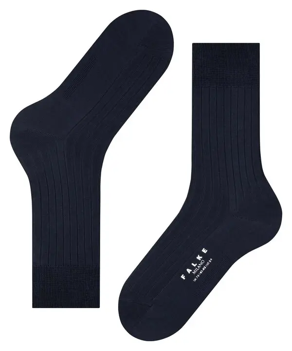 Falke Milano Ribbed Cotton Socks - Blue
