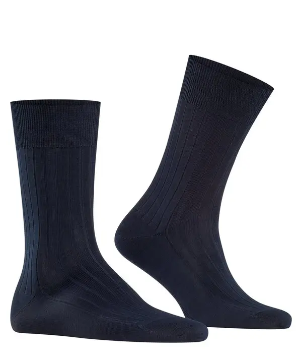 Falke Milano Ribbed Cotton Socks - Blue