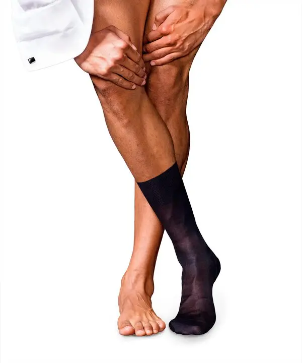 Falke No. 4 Pure Silk Dress Socks - Blue