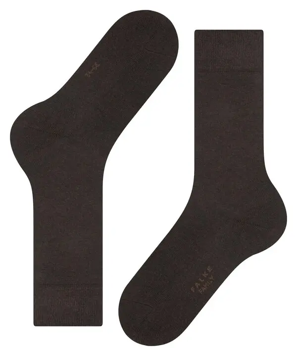 Falke Family Ribbed Cotton Blend Crew Socks - Brown