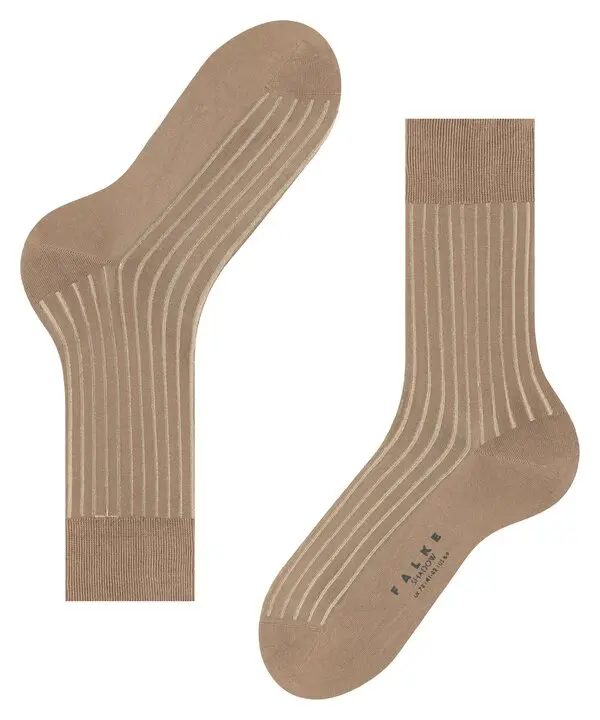 Falke Shadow Mercerised Cotton Dress Socks - Brown