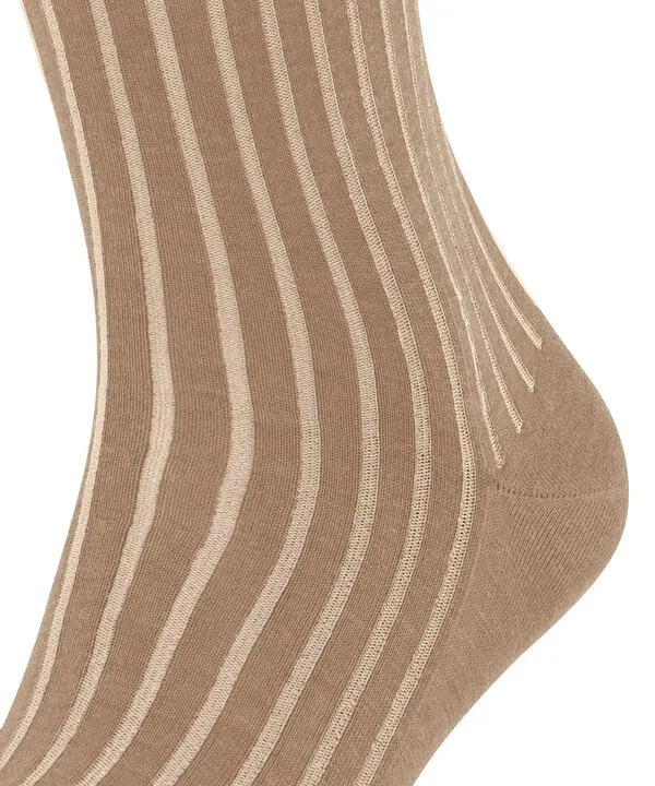 Falke Shadow Mercerised Cotton Dress Socks - Brown