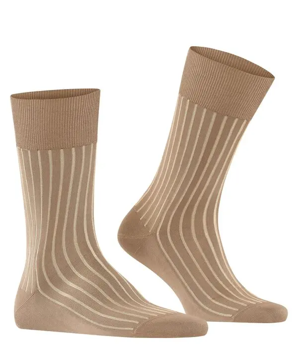 Falke Shadow Mercerised Cotton Dress Socks - Brown