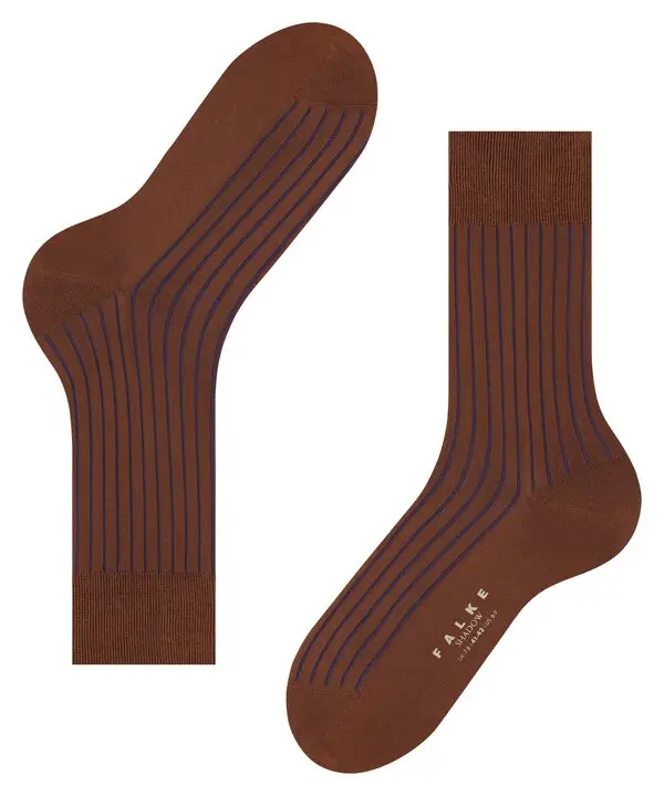 Falke Shadow Mercerised Cotton Dress Socks - Brown