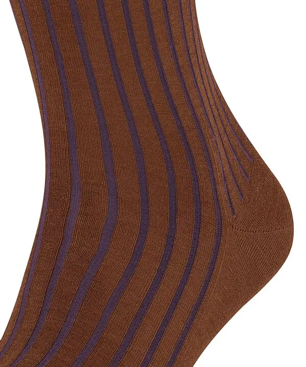 Falke Shadow Mercerised Cotton Dress Socks - Brown