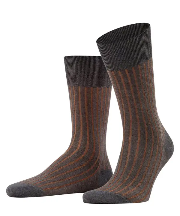 Falke Shadow Mercerised Cotton Dress Socks - Grey