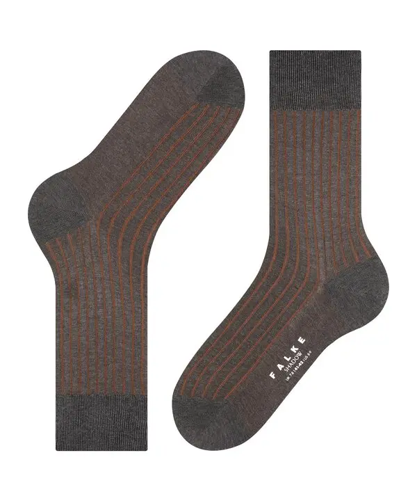 Falke Shadow Mercerised Cotton Dress Socks - Grey