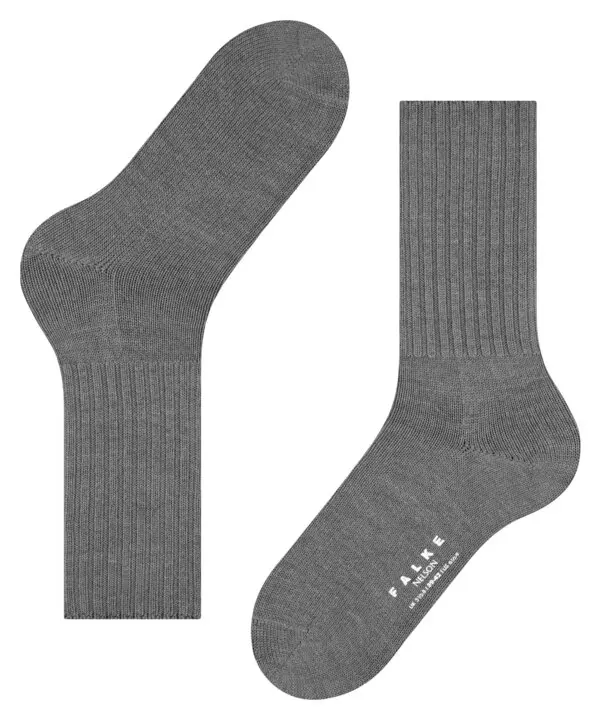 Falke Nelson Ribbed Merino Wool Socks - Grey