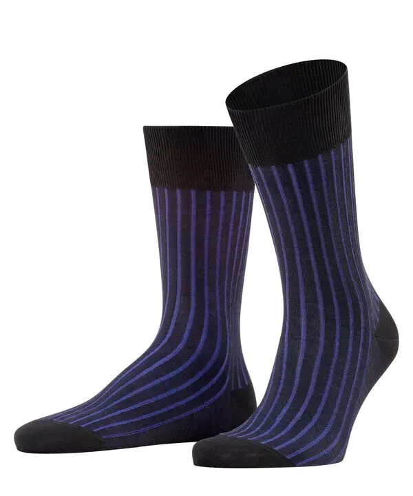 Falke Shadow Patterned Dress Socks - Black