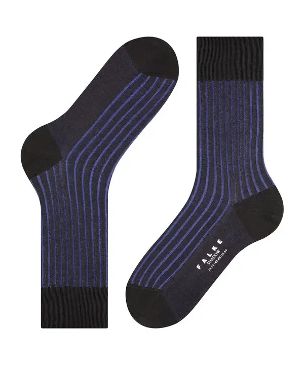 Falke Shadow Patterned Dress Socks - Black