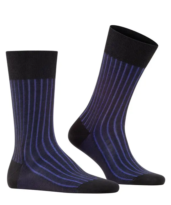 Falke Shadow Patterned Dress Socks - Black