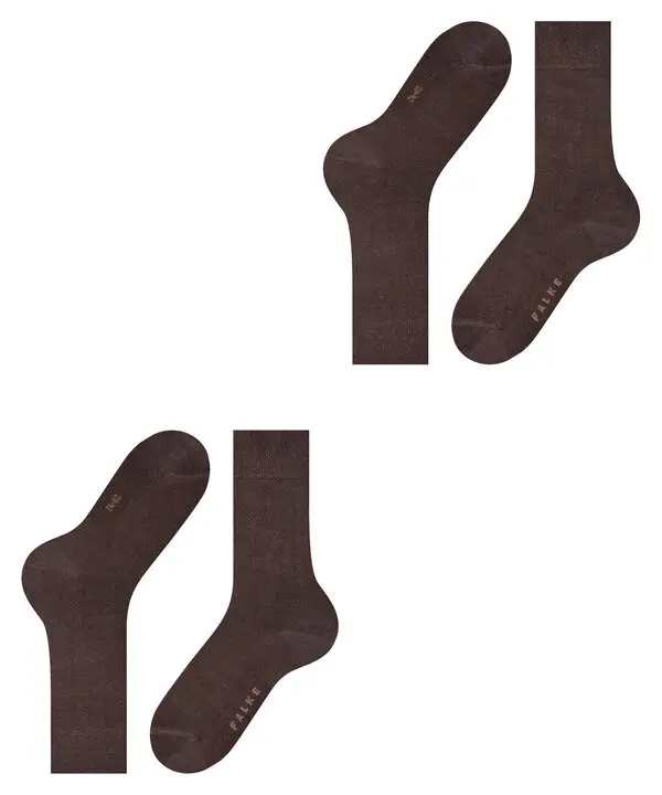 Falke Swing 2-pack Cotton Crew Socks - Brown