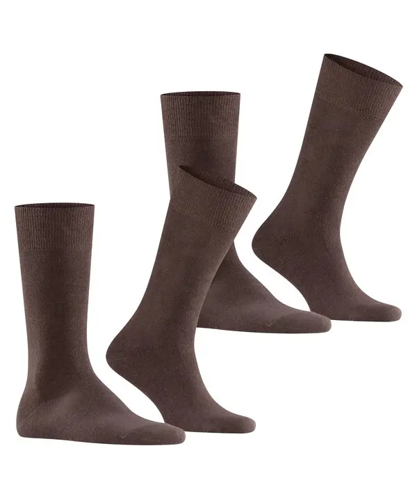 Falke Swing 2-pack Cotton Crew Socks - Brown