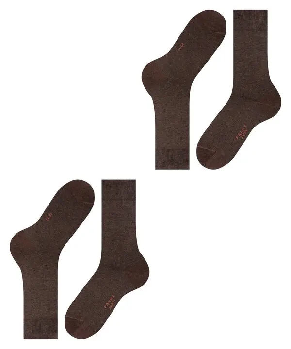 Falke Happy 2-pack Crew Socks - Brown