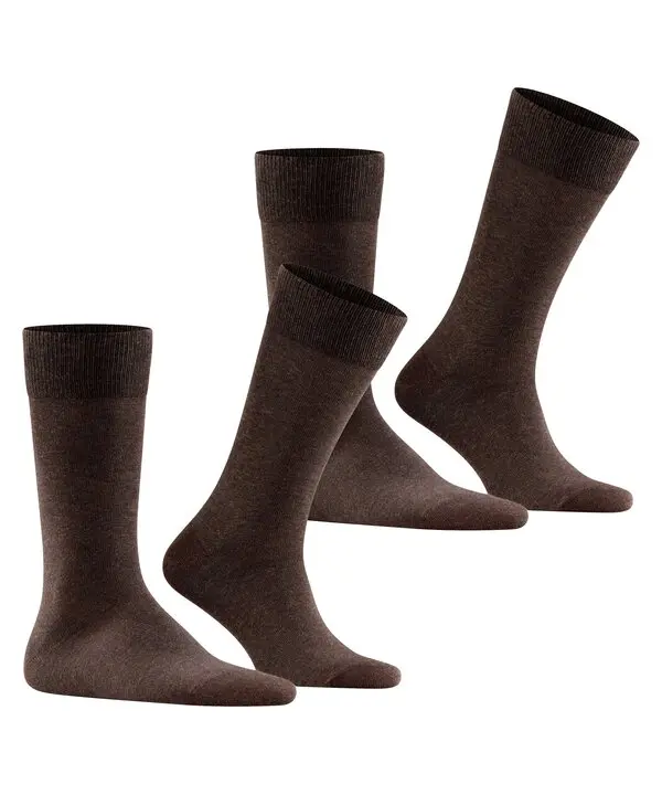Falke Happy 2-pack Crew Socks - Brown