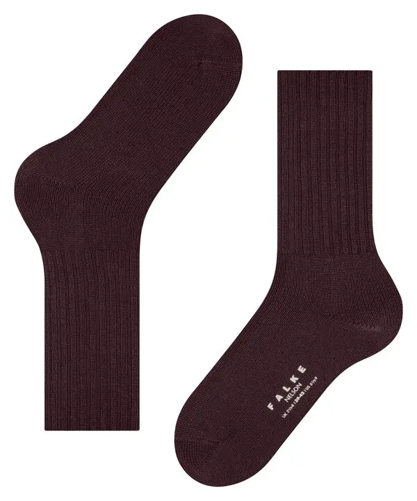 Falke Nelson Ribbed Wool Crew Socks - Red