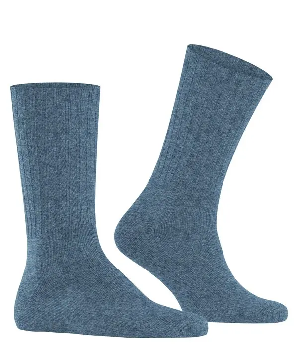Falke Nelson Merino Wool Ribbed Crew Socks - Blue