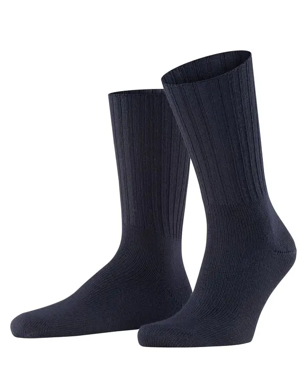 Falke Nelson Ribbed Merino Wool Crew Socks - Blue