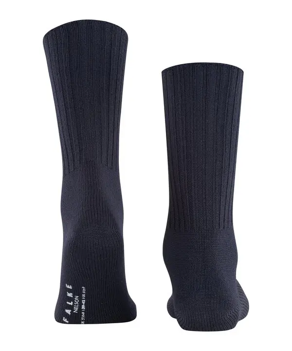 Falke Nelson Ribbed Merino Wool Crew Socks - Blue