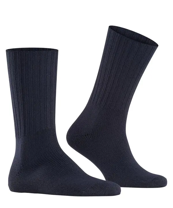 Falke Nelson Ribbed Merino Wool Crew Socks - Blue