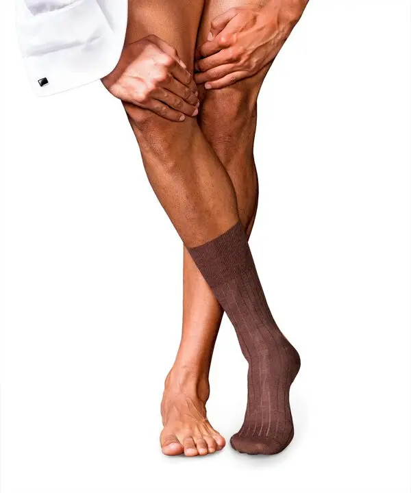 Falke Finest Cashmere Ribbed Socks - Brown