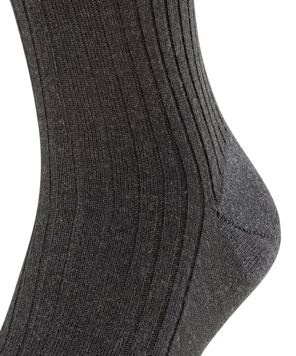 Falke Bristol Pure Merino Wool Ribbed Dress Socks - Grey