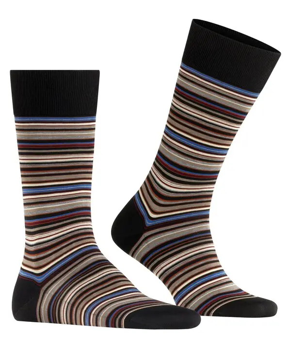 Falke Microblock Patterned Dress Socks - Grey