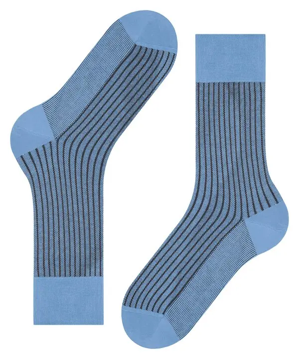 Falke Oxford Stripe Dress Socks - Blue