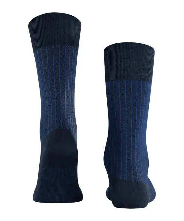Falke Oxford Stripe Dress Socks - Blue
