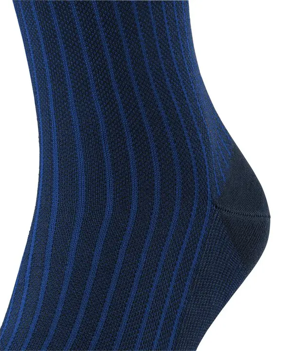 Falke Oxford Stripe Dress Socks - Blue