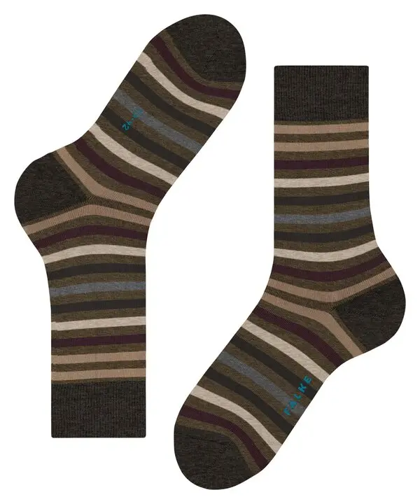 Falke Tinted Stripe Crew Socks - Green