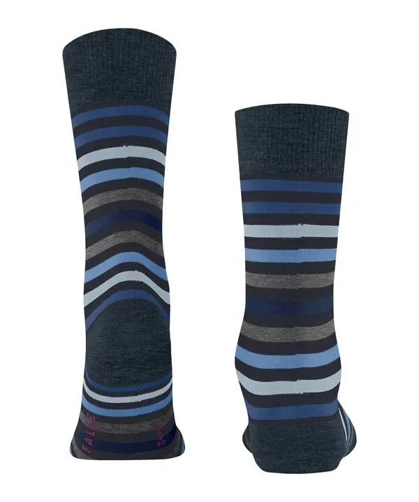 Falke Tinted Stripe Crew Socks - Blue