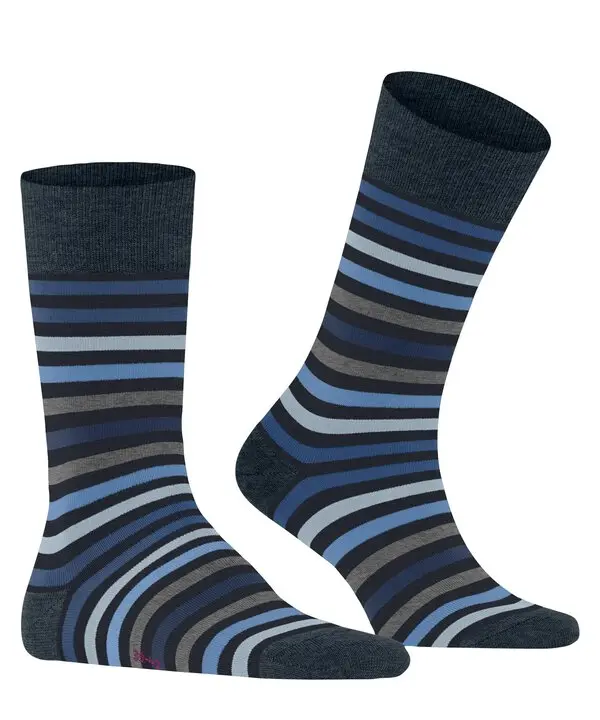 Falke Tinted Stripe Crew Socks - Blue