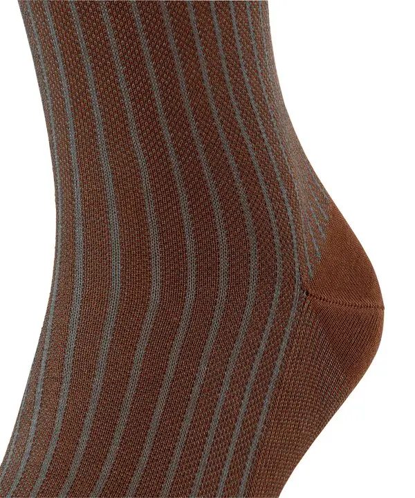 Falke Oxford Stripe Dress Socks - Brown