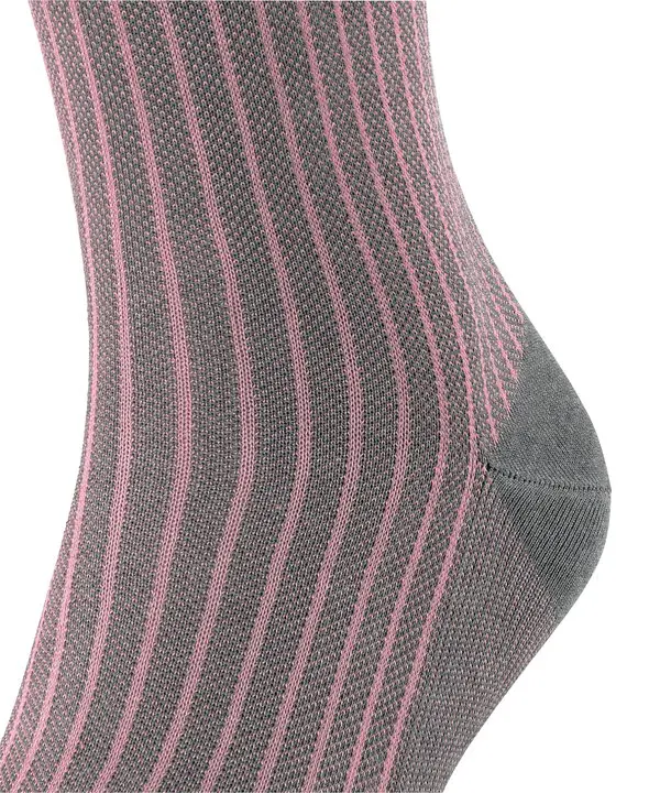 Falke Oxford Stripe Dress Socks - Grey