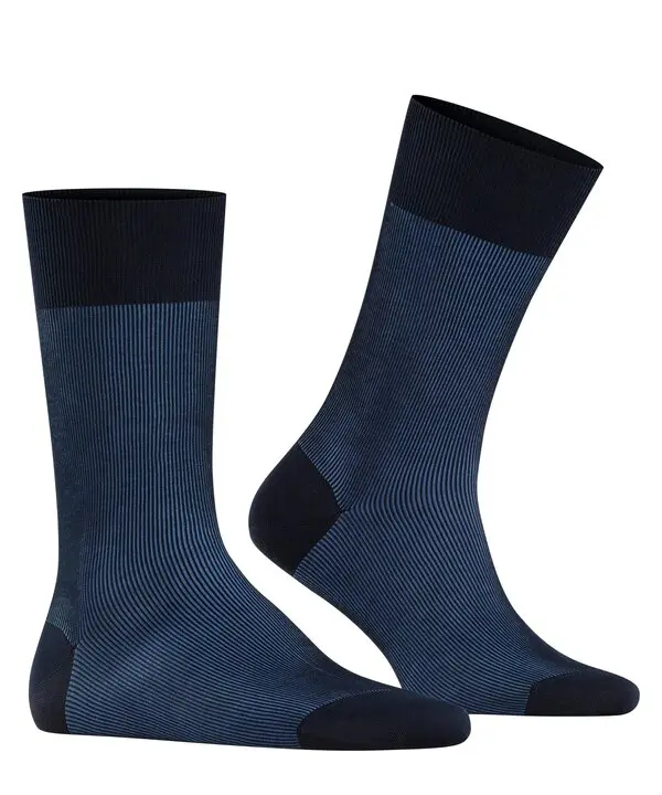 Falke Fine Shadow Mercerised Cotton Business Socks - Blue