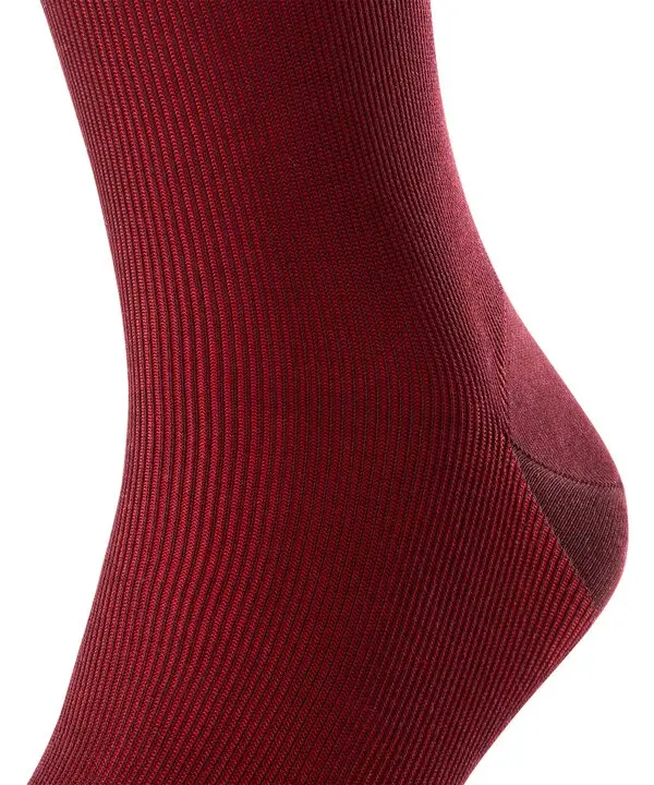 Falke Fine Shadow Ribbed Cotton Dress Socks - Red