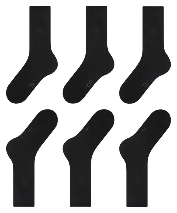 Falke Family 3-pack Crew Socks - Black