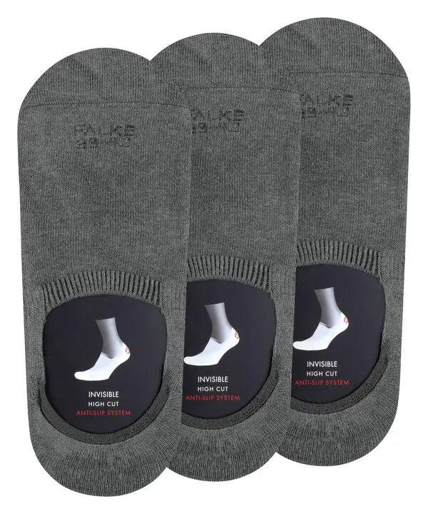 Falke Step High Cut Invisible Socks 3 Pack - Grey