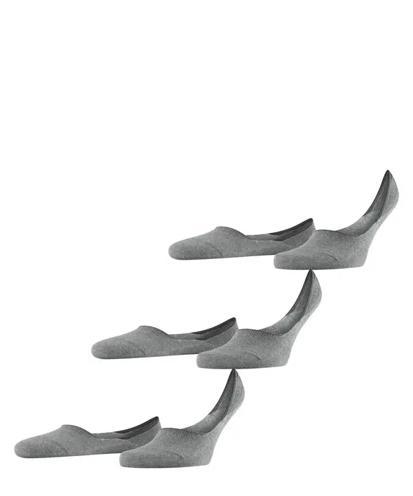 Falke Invisible Step Medium Cut Socks 3 Pack - Grey