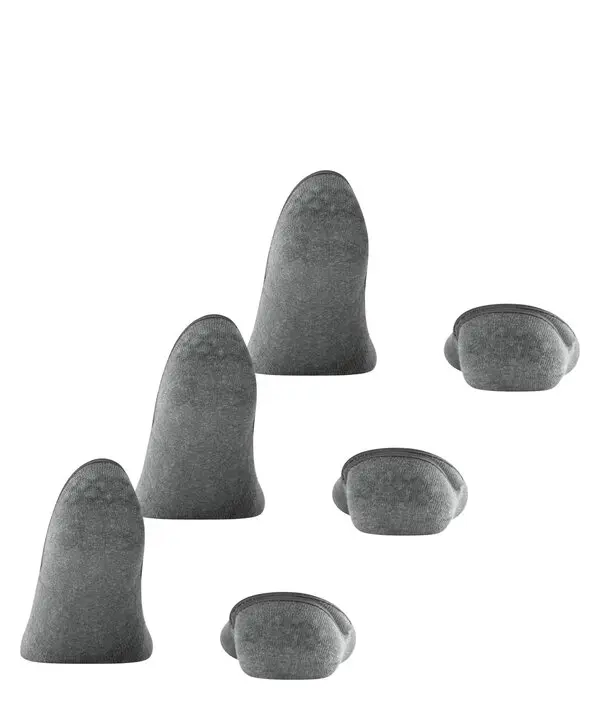 Falke Invisible Step Medium Cut Socks 3 Pack - Grey
