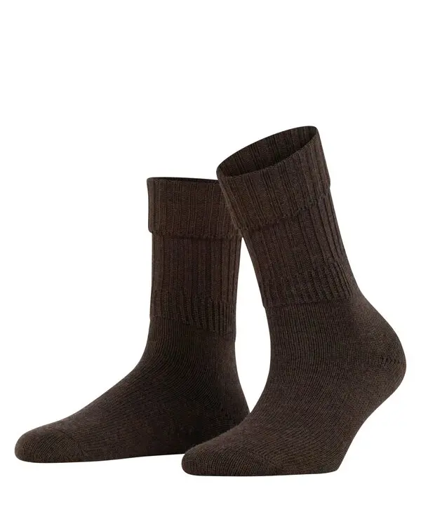 Falke Ribbed Virgin Wool Socks - Brown
