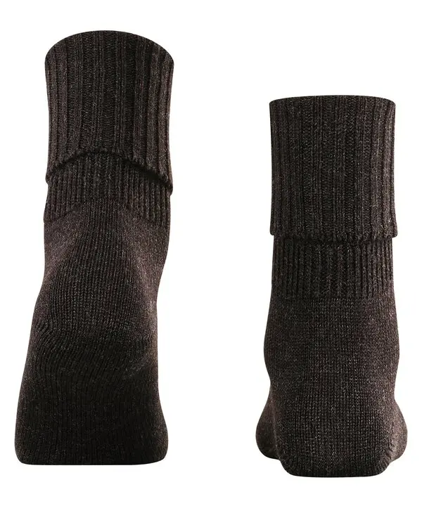 Falke Virgin Wool Ribbed Turn-over Socks - Grey