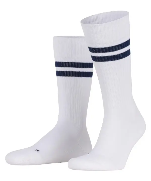 Falke Crew Socks With Ribbed Texture And Padded Soles - White