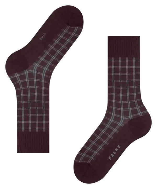 Falke Modern Tailor Checked Dress Socks - Red